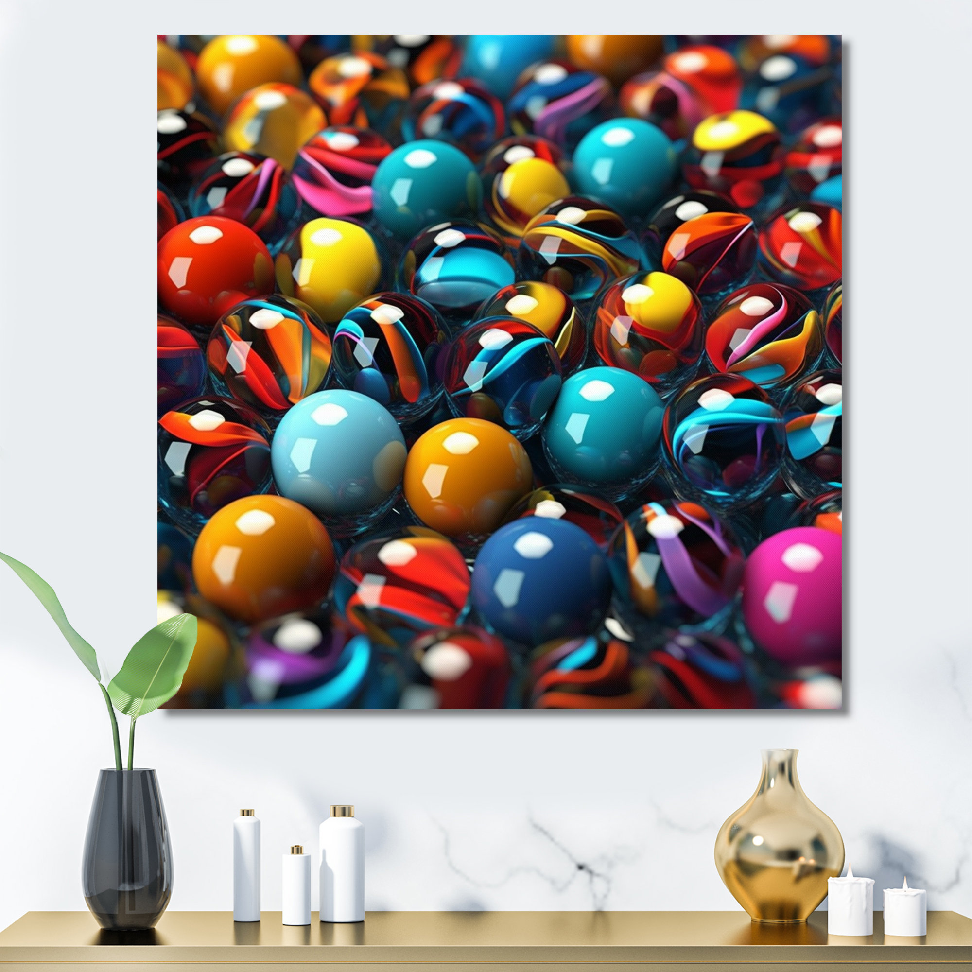 Latitude Run® Mystical Marbles V - Abstract Shapes Canvas Print | Wayfair